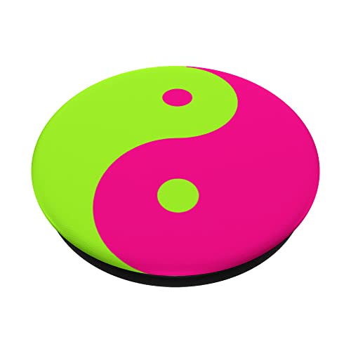 Yin Yang Cute Pink and Green Zen Symbol PopSockets Swappable PopGrip