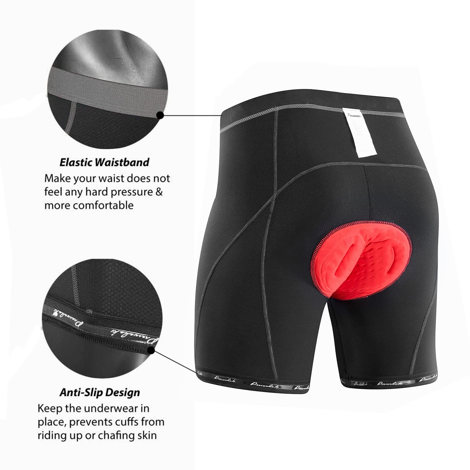 qualidyne Men's Cycling Underwear 4D Padded Bike Shorts with Padding Road Biking MTB Liner Shorts Grey