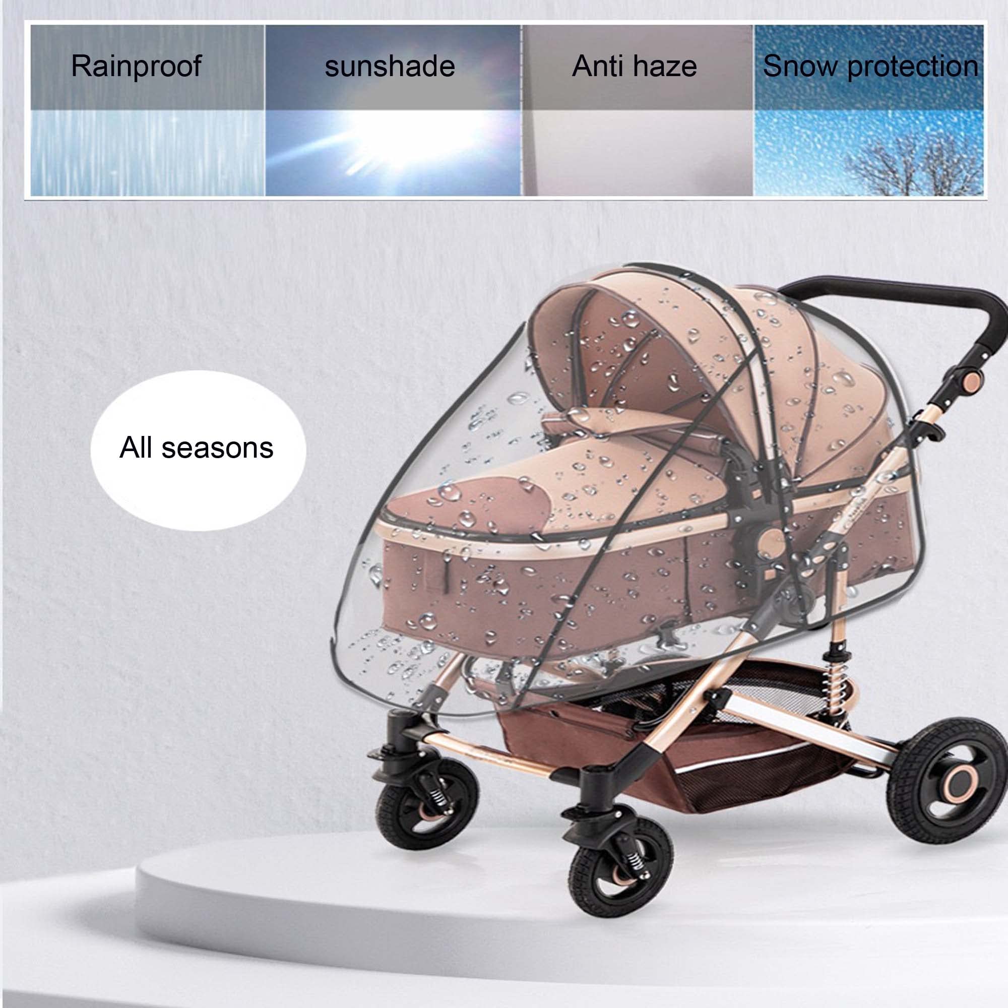 Stroller Rain Cover Universal Stroller Accessory Waterproof Stroller Cover Stroller Weather Shield Baby Travel Stroller Shield,Protect from Wind, Rain, Snow, Cold