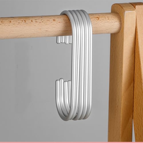 ZAAWUUT 6 Inch Metal C-Shaped Hook,8-Pack Large Closet Organizer Hooks,Aluminium Alloy Lightweight Hanger Hooks for Pot Rack,Closet Rod,Towel Bar