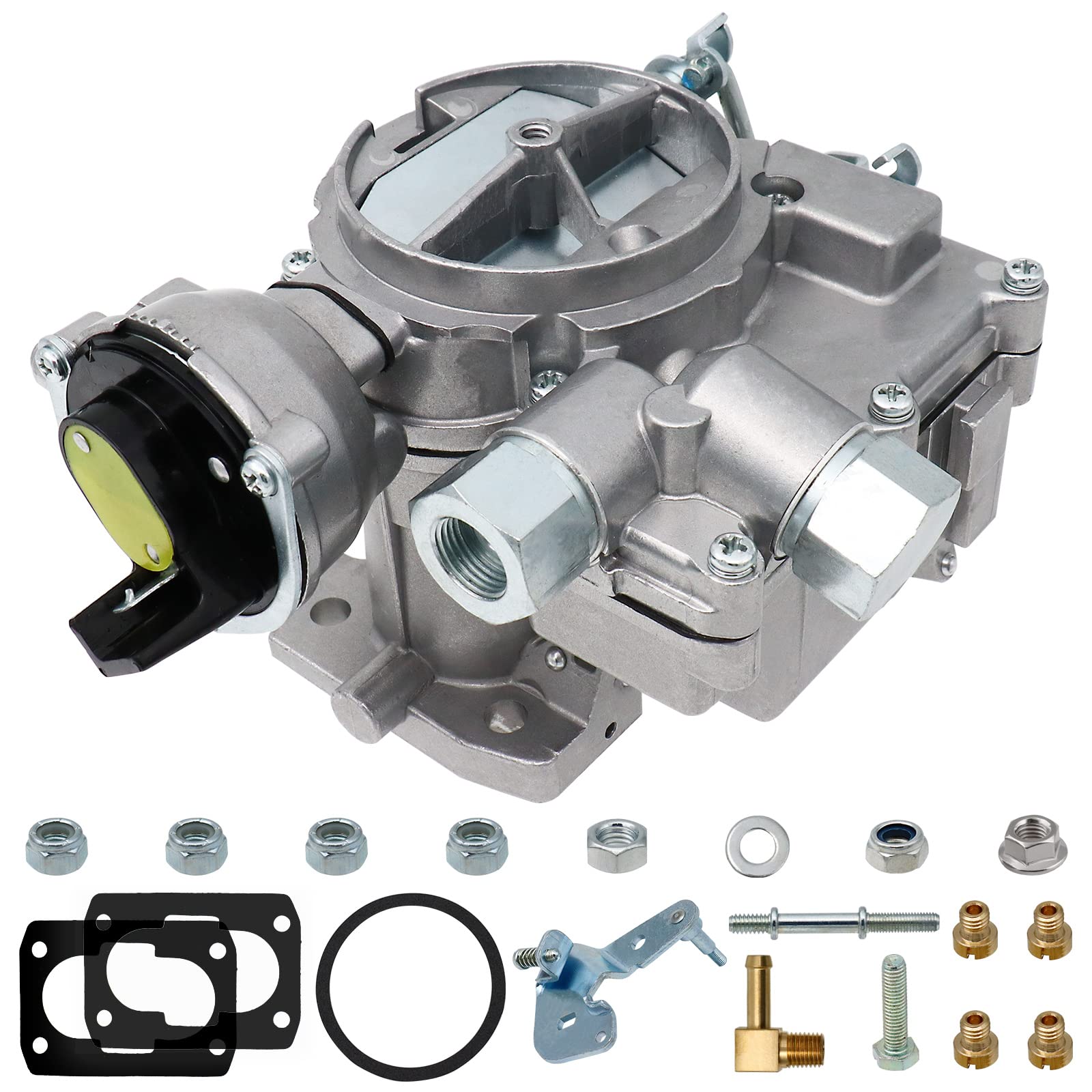 NENKUTEN Marine Carburetor 2 Barrel Carb for Mercruiser 3.0L 2.5L 4 CYL Engines with Electric Choke Jets Long Linkage and Gaskets nut, Replace 3310-864940A01, Base Bolt Pattern is 3 3/4 X 2 inches