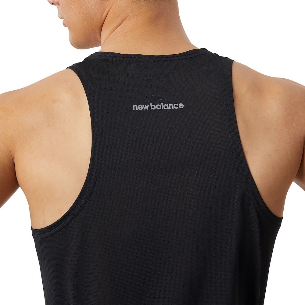 New Balance Men's Accelerate Singlet 22, Black, Medium