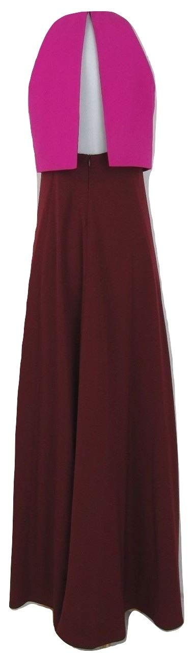 Jill Jill Stuart Women's Popover Two-Tone Gown Dress, Fuchsia Rose/Oxblood, Size 2