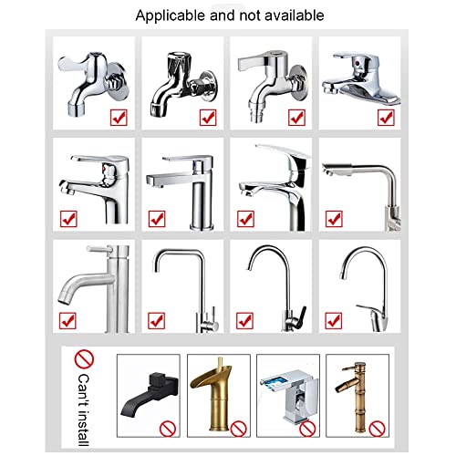 Sink Faucet Sprayer Attachment, 3 Modes Sink Sprayer Attachment for Faucet for Washing Hair, Kitchen Cleaning, Pets Bathing, Faucet Extender Set with Water Diversion Valve, Hole-Free Bracket, Silver