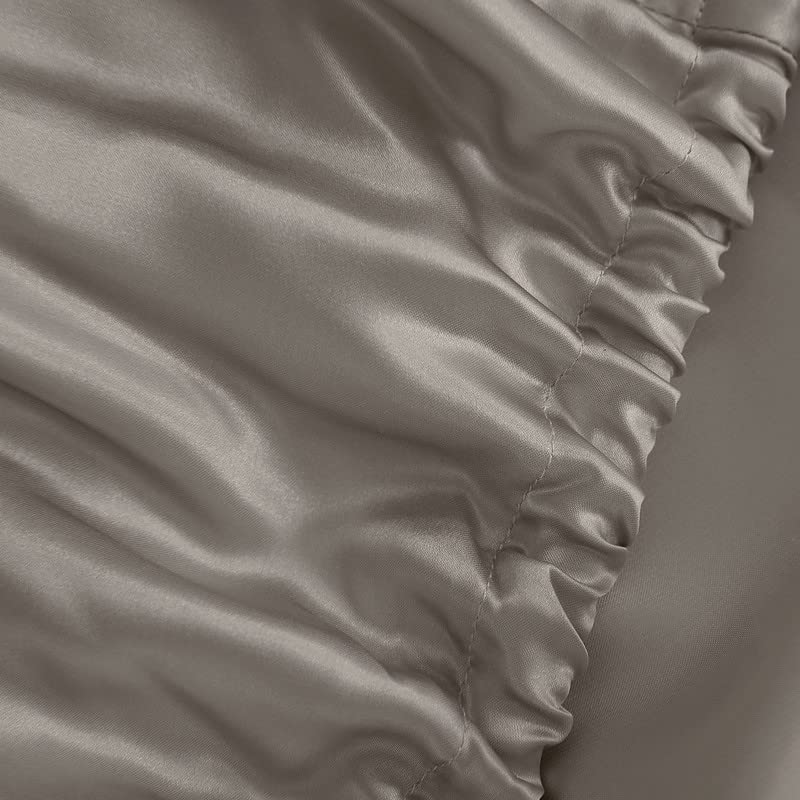 THXSILK Bedding Fitted Sheet Crib Size with Deep Pocket for Kids, 19 Momme 100% Mulberry Silk, 1 Children Fitted Sheet Only, Grey