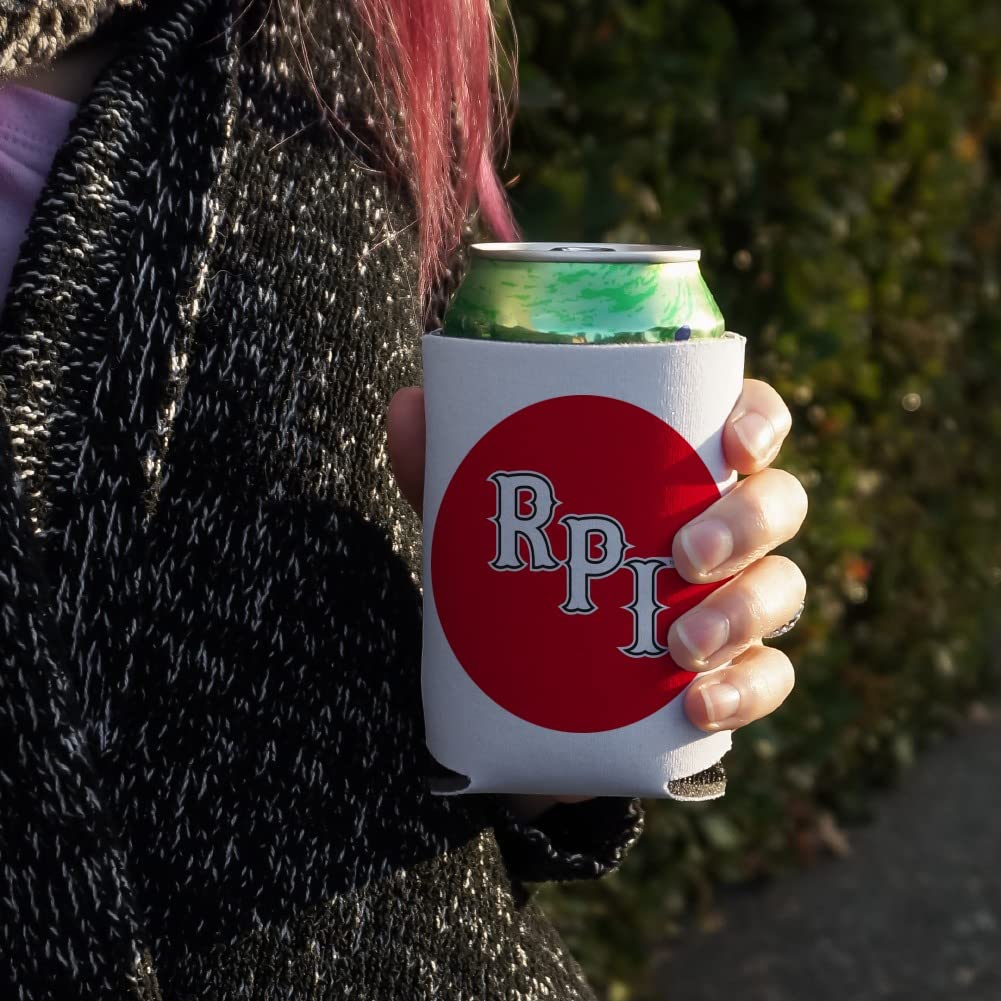Rensselaer Polytechnic Institute Primary Logo Can Cooler - Drink Sleeve Hugger Collapsible Insulator - Beverage Insulated Holder