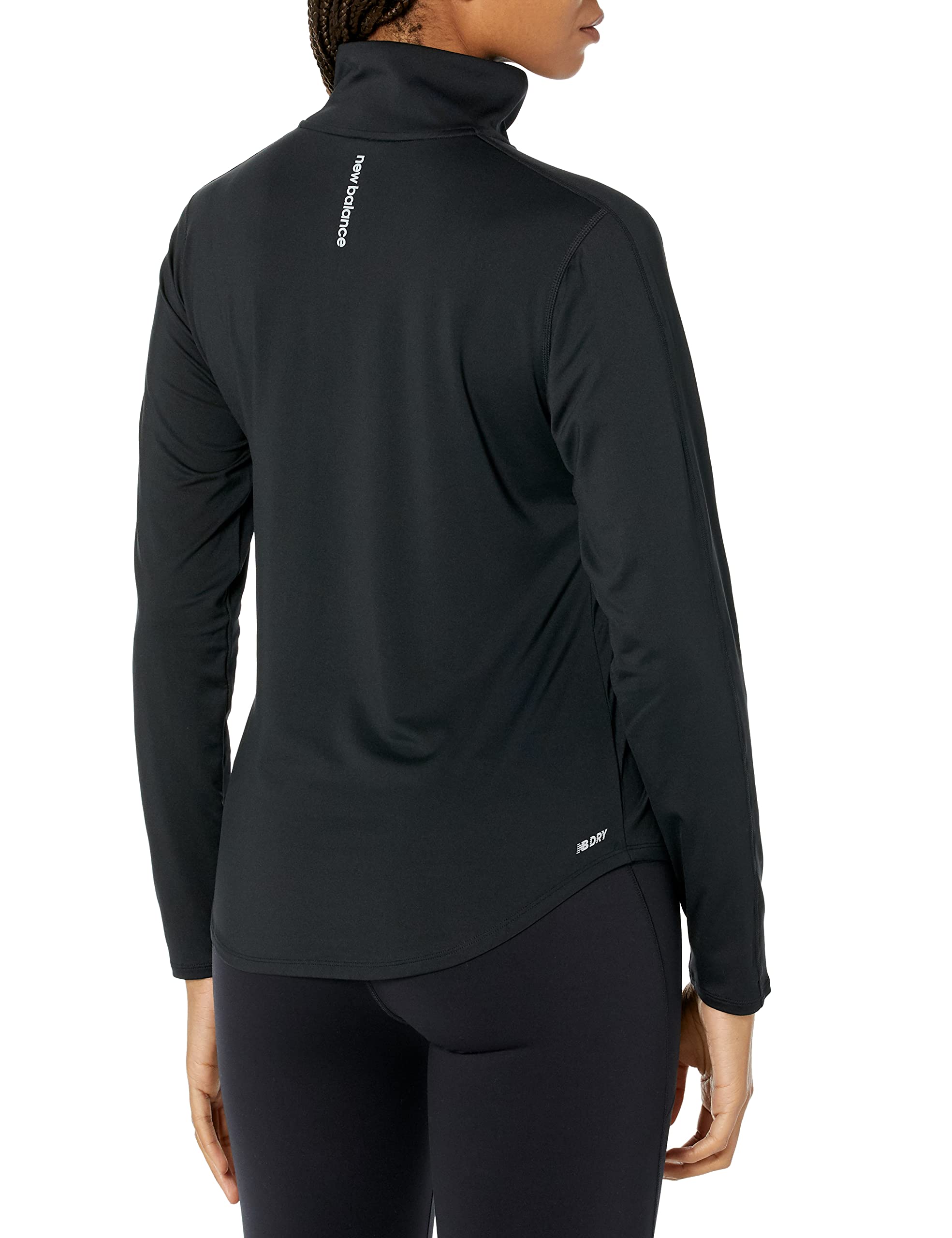 New Balance womens Accelerate Half Zip Shirt, Black, Small US