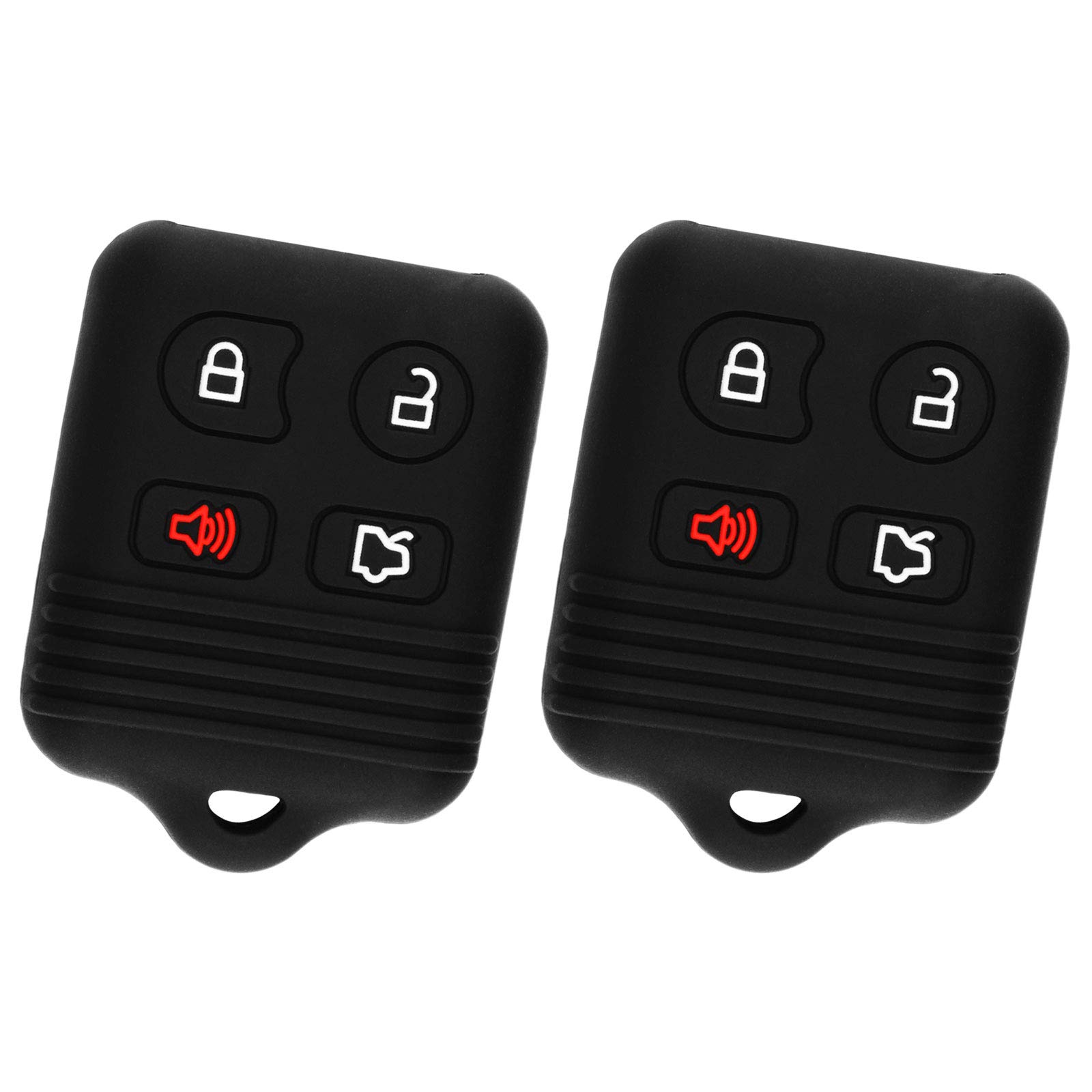 KeyGuardz Keyless Entry Remote Car Key Fob Outer Shell Cover Soft Rubber Protective Case for Ford Lincoln Mercury CWTWB1U345 (Pack of 2)