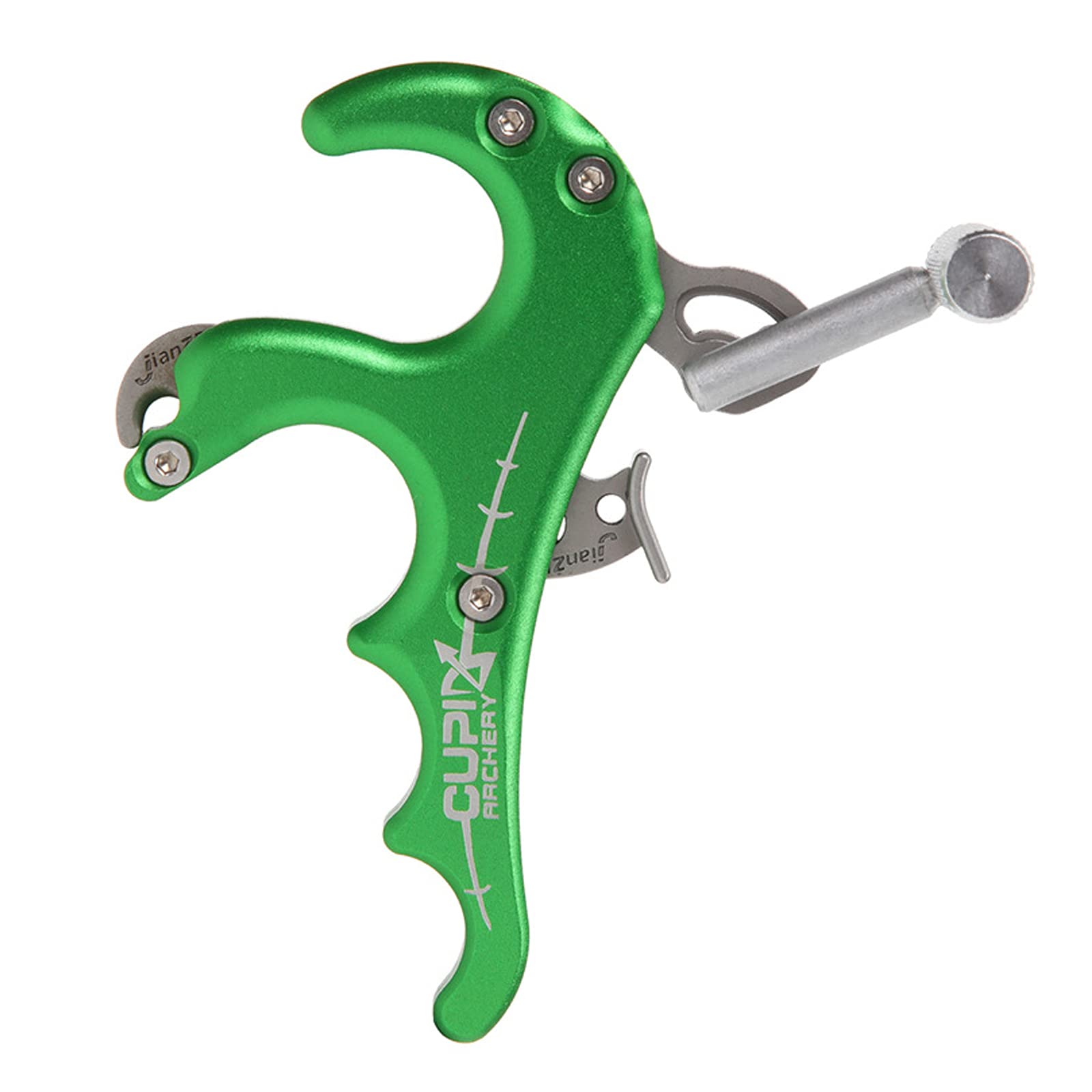 ocairnry Archery Release aids 4 Fingers Bow Release with Metal D Loop Compound Bow Release Aid Trigger Handle Thumb Caliper (Black)
