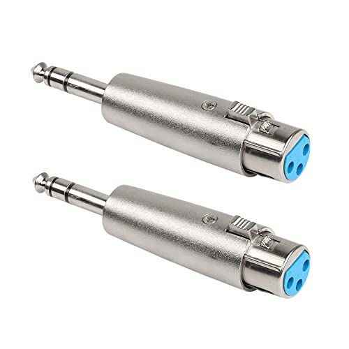 PNGKNYOCN 1/4" to XLR Adapter,6.35mm TRS Male to XLR Female Stereo Balanced Audio Connector for Mixer, Speaker, Microphone and More(2-Pack)