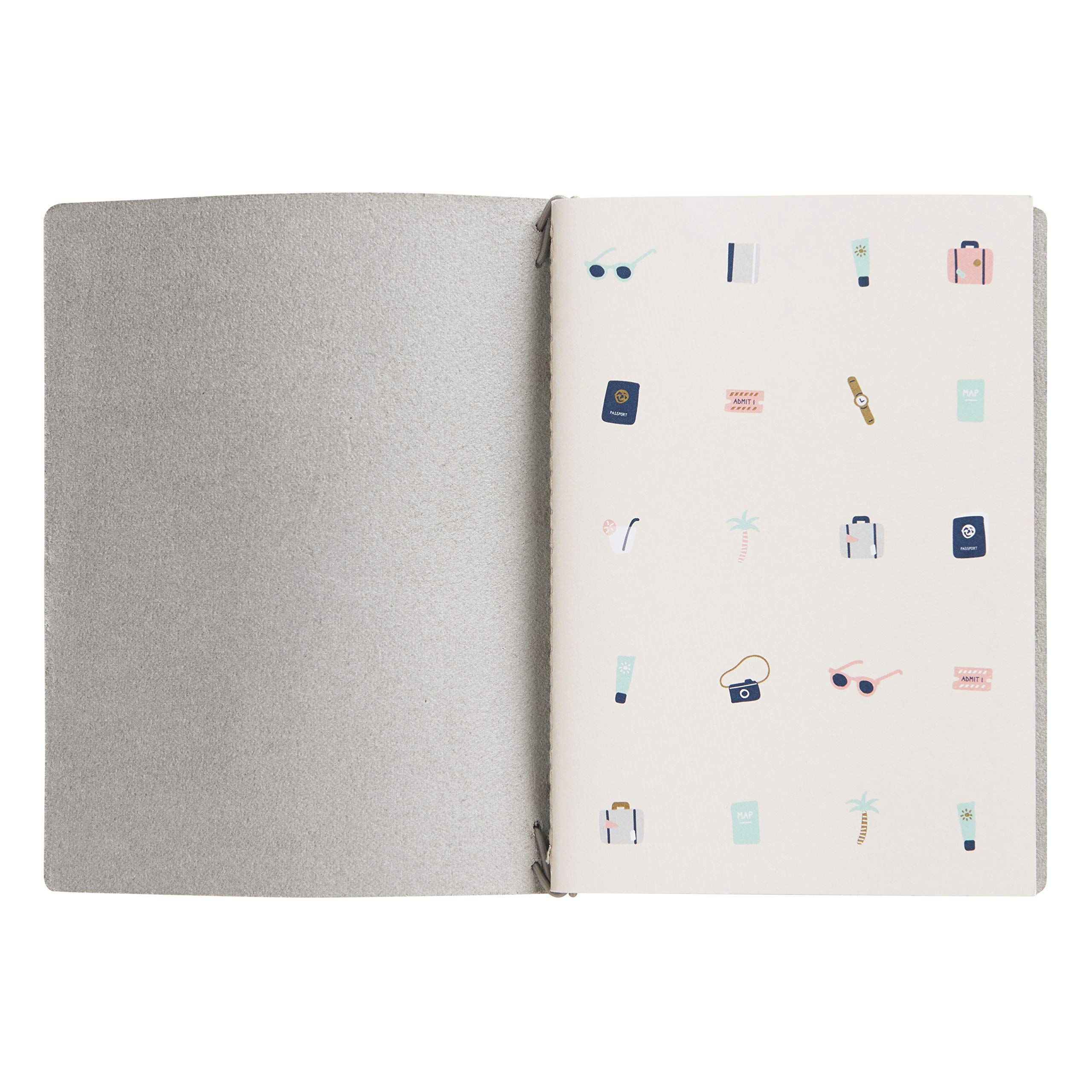 kikki.K Its About The Journey Designer Collection - A6 Refillable Leather Notebook, 2 Lined Notebook Refills, Elastic Closure, Measures 5.91" L x 4.33" W x 0.59" H