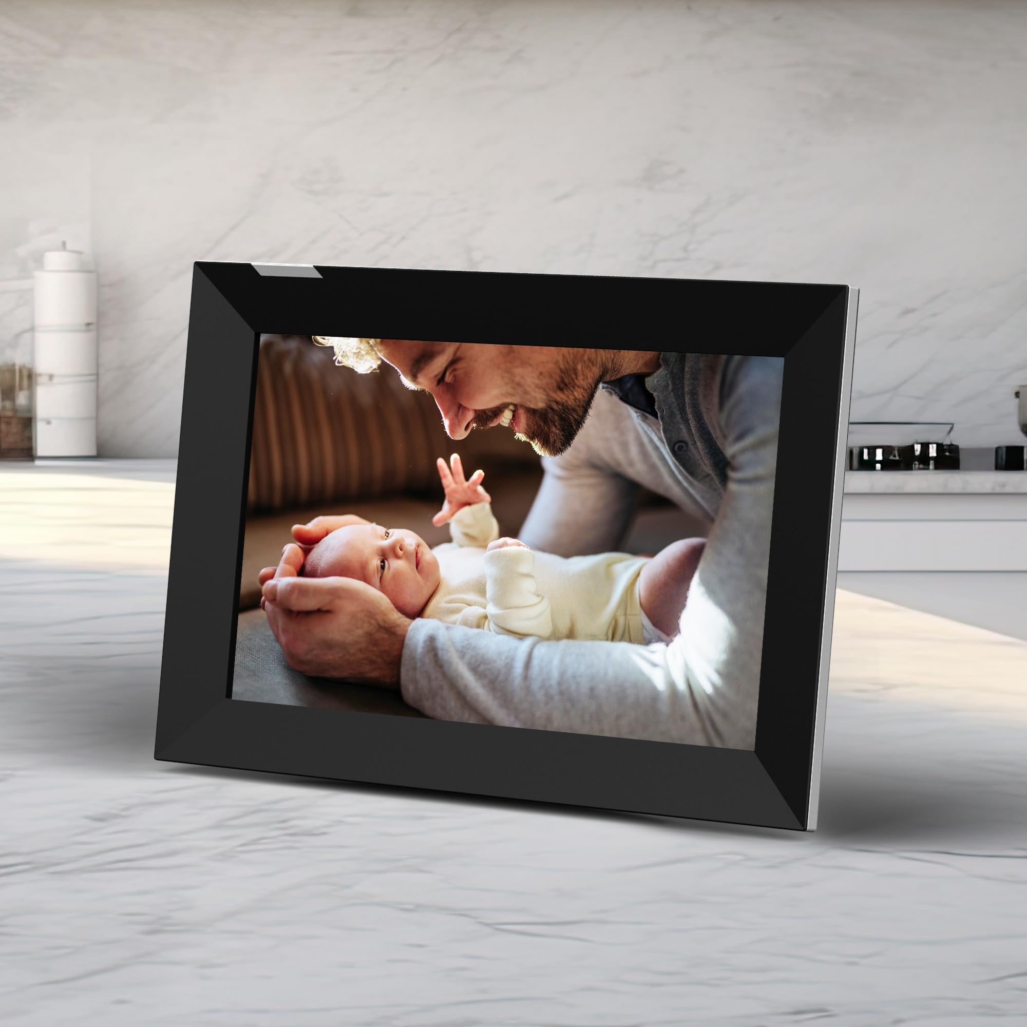 Nixplay Digital Touch Screen Picture Frame with WiFi - 10.1” Photo Frame, Connecting Families & Friends (Black/Silver)