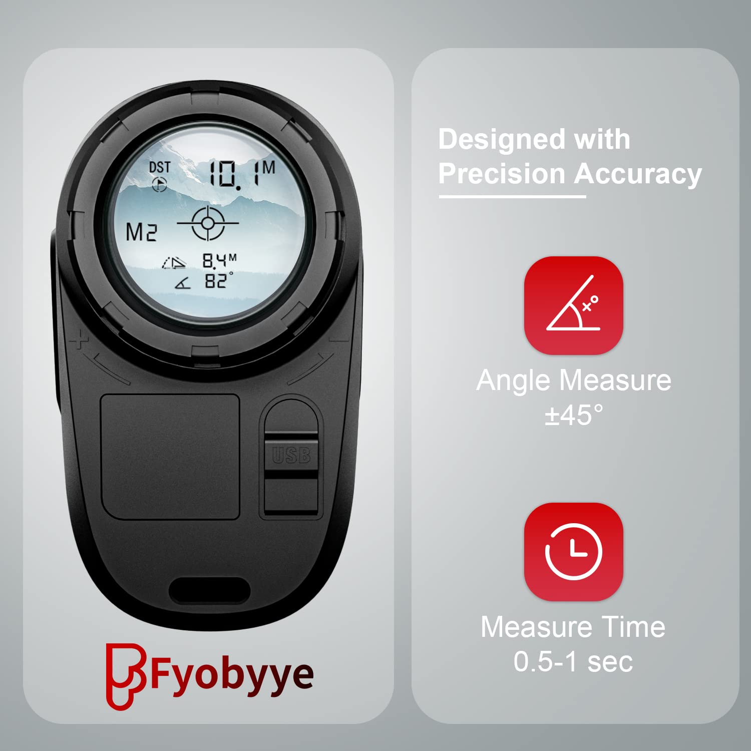 Range Finder Golfing, Fyobyye 800 Yards Golf Hunting Rangefinder with Slope Switch, High Precision Range Finder with Flag Pole Locking Vibration, 6X Magnification Golf Range Finder Gifts for Men
