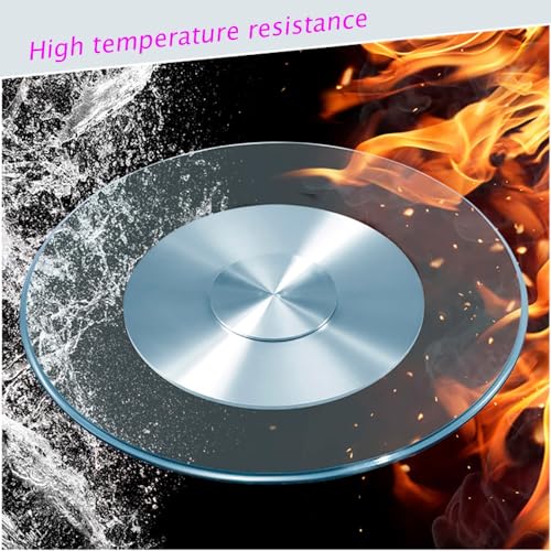 MAGILL Lazy Susan Tempered Glass Turntable Clear Rotating Serving Plate - 24/28/32inch Round Tabletop Rotating Tray Silent & Smooth Easy to Share Food (Color : Clear, Size : 90cm/36in)