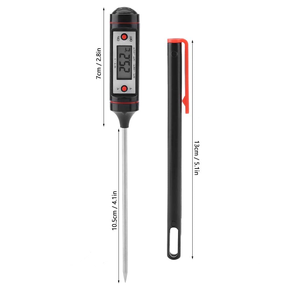 Probe Digital Thermometer,Instant Read Cooking Thermometer,Food Electronic Temperature Gauge Tester,Fahrenheit And Celsius Degree Display Switch,High Accuracy,for BBQ Food liquid Meat Temperature Test
