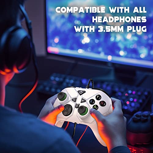 SAMINRA Replacement for Wired Xbox One Controller with Two Remappable Buttons, 3.5mm Audio Jack and Turbo Key, Compatible with Xbox Series X/S, Xbox One X/S and Windows 10/11