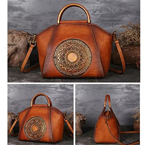 QUUL Chinese Style Women's Handbag Women's Shoulder Bag Women's Bag (Color : C, Size : 25cm-15cm-22cm)