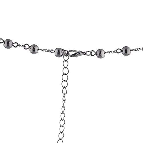 LUX ACCESSORIES Crystal Black Rosary Catholic Rhinestone Long Cross Beads Chain Necklace