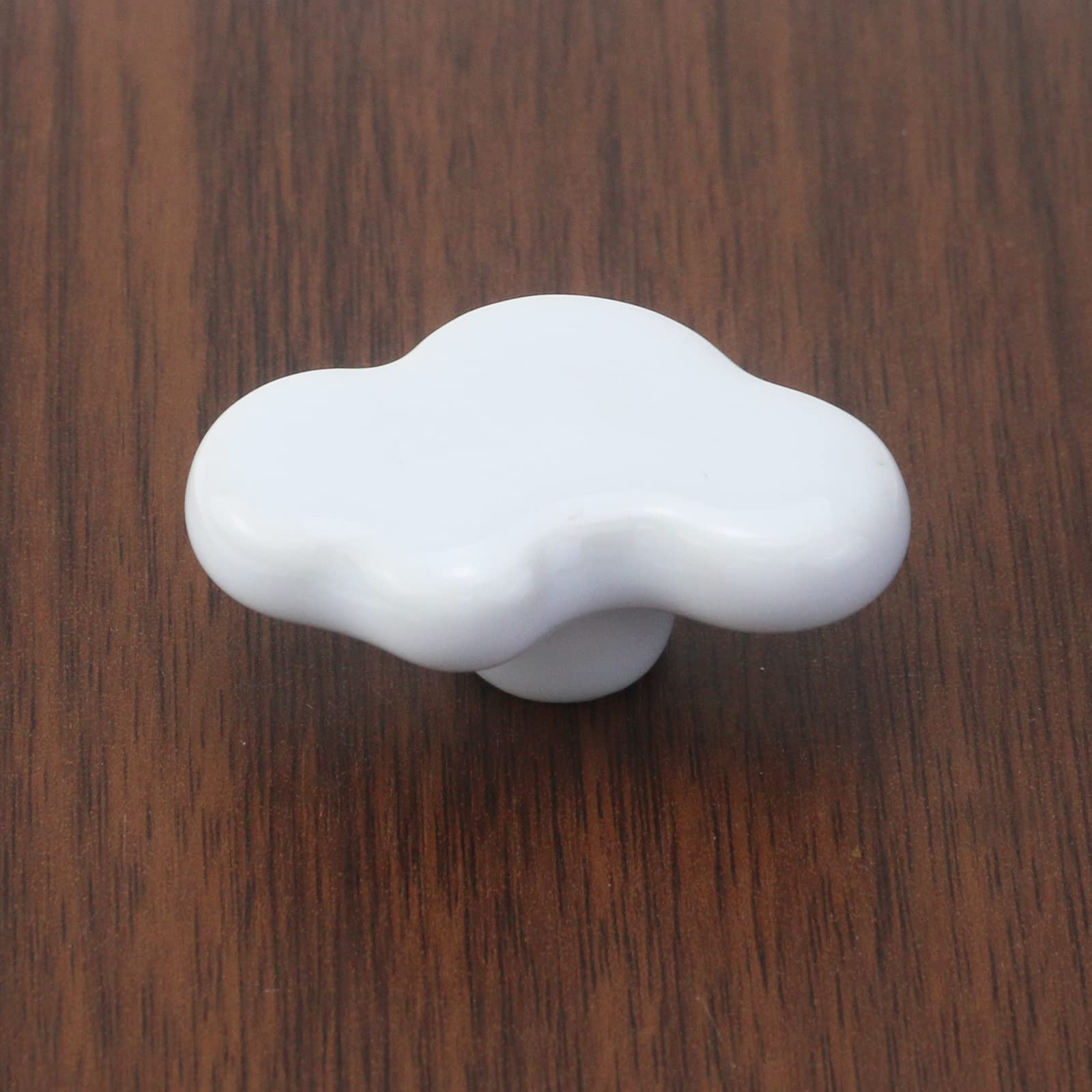Tighall 3D Cloud Shape Ceramic Drawer Knobs Cabinet Handle pulls Dresser Knobs for Room Cabinets Closets Toy Organizer Box Bookcase 6pcs/Set (2", White)
