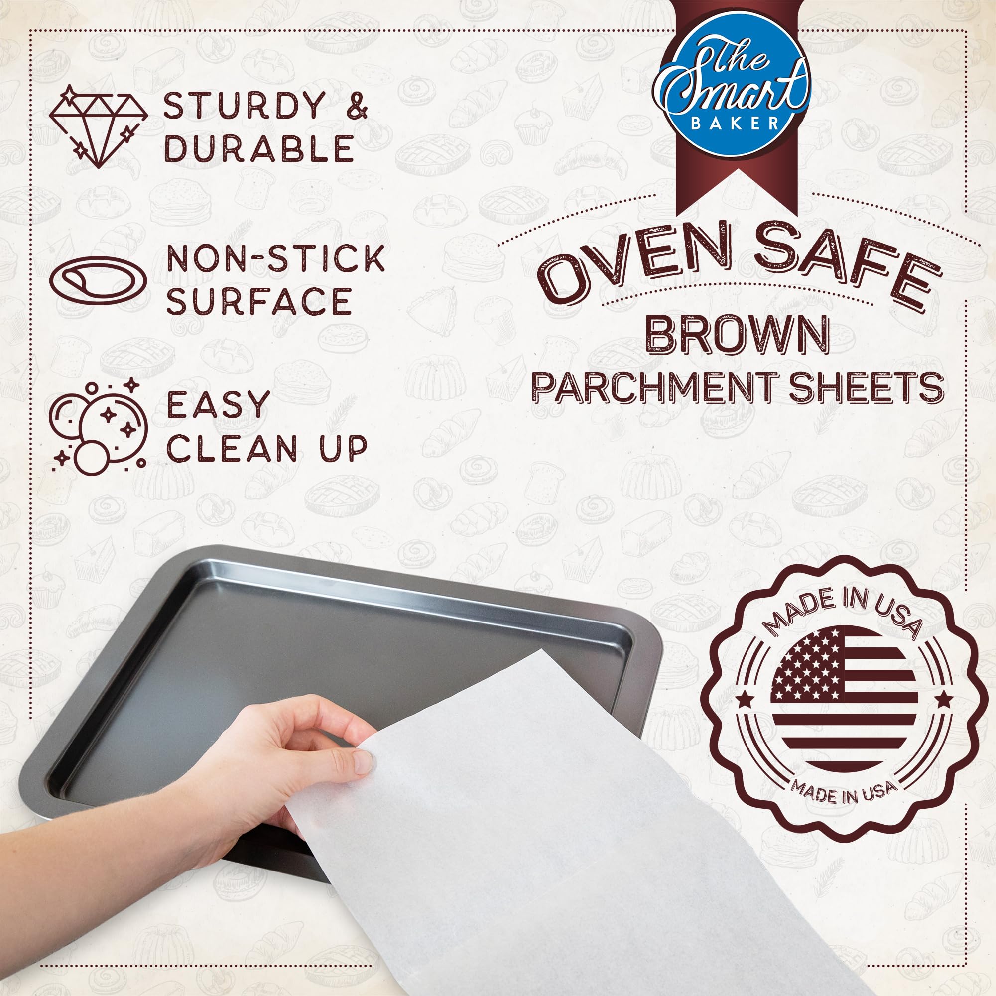 Parchment Paper Sheets for Baking: Oven Safe Parchment Paper, Parchment Sheets, Bakery Quality Baking Paper for Perfect Result, Greaseproof Nonstick 24 pieces Pre-Cut Baking Sheets 11 x 17β, Large