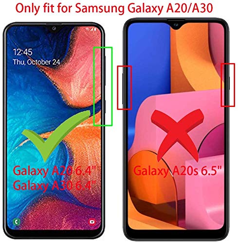 LeYi Compatible for Samsung Galaxy A20/ A30 Case (Not Fit A20S) with Tempered Glass Screen Protector, [Military-Grade] Magnetic Car Mount Kickstand Phone Cover Case for Samsung A20/ A30 (Black)