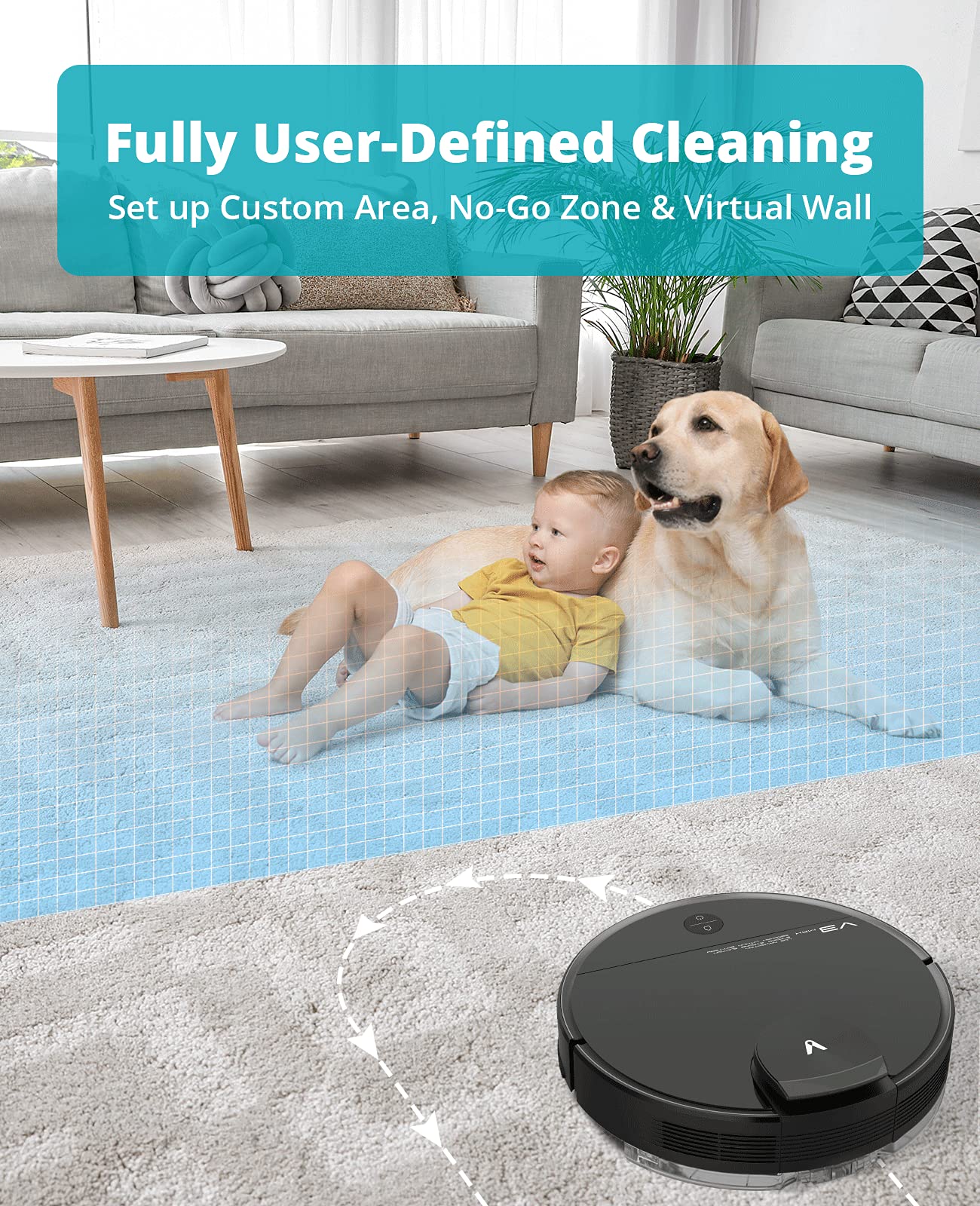 VIOMI V3 Max 2700Pa Robot Vacuum Cleaner Work 300mins with Alexa/Google, Robot Vacuum and Mop Combo with Smart Mapping Technology,Lidar Navigation Robotic Vacuums