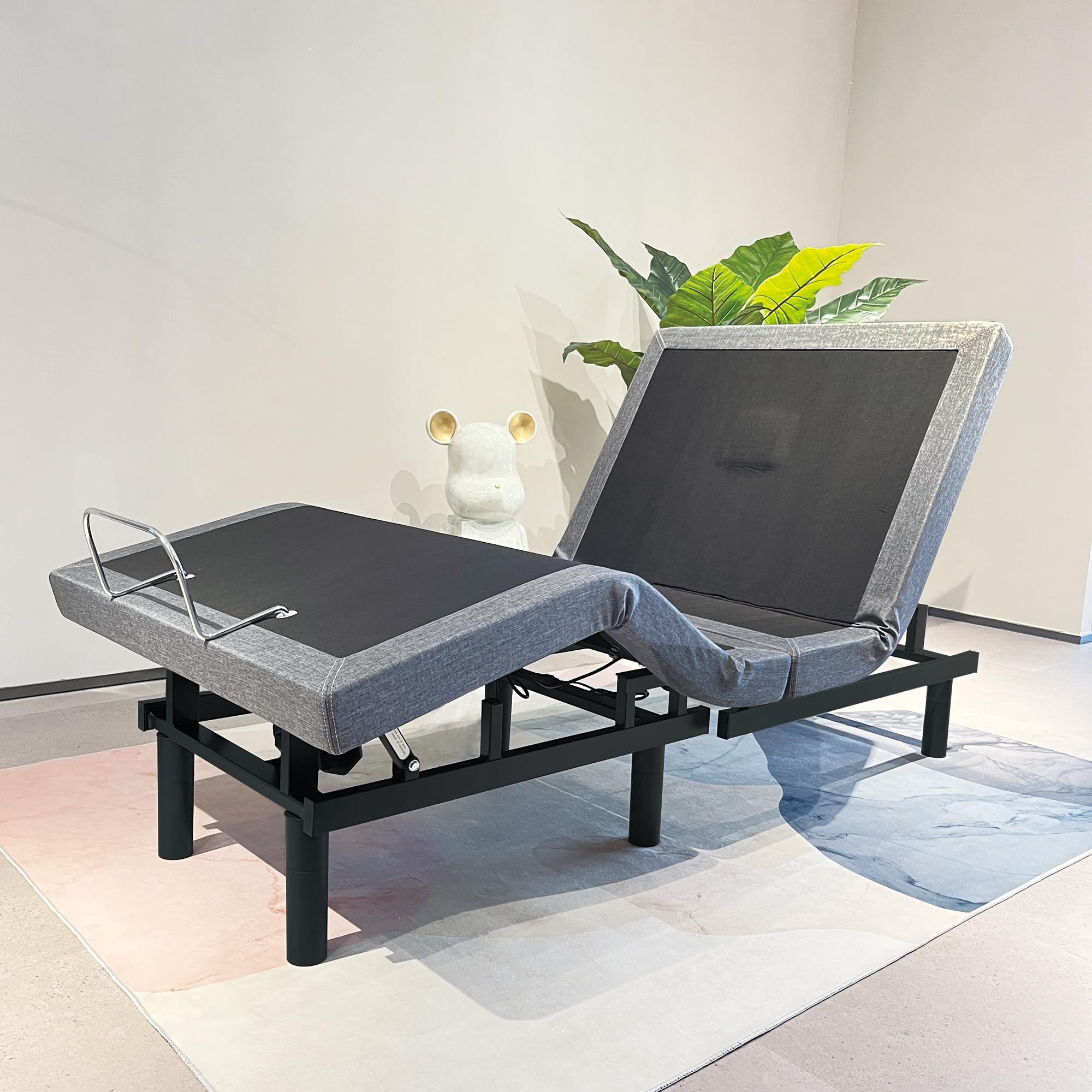 LINPOZONE Pain Relieving Ideal Base Adjustable Bed Frame Twin XL,Massaging Zero Gravity Adjustable Bed Base, Electric with 3 Speed Head & Foot Massage, Wireless Remote, 4 USB Ports Charge