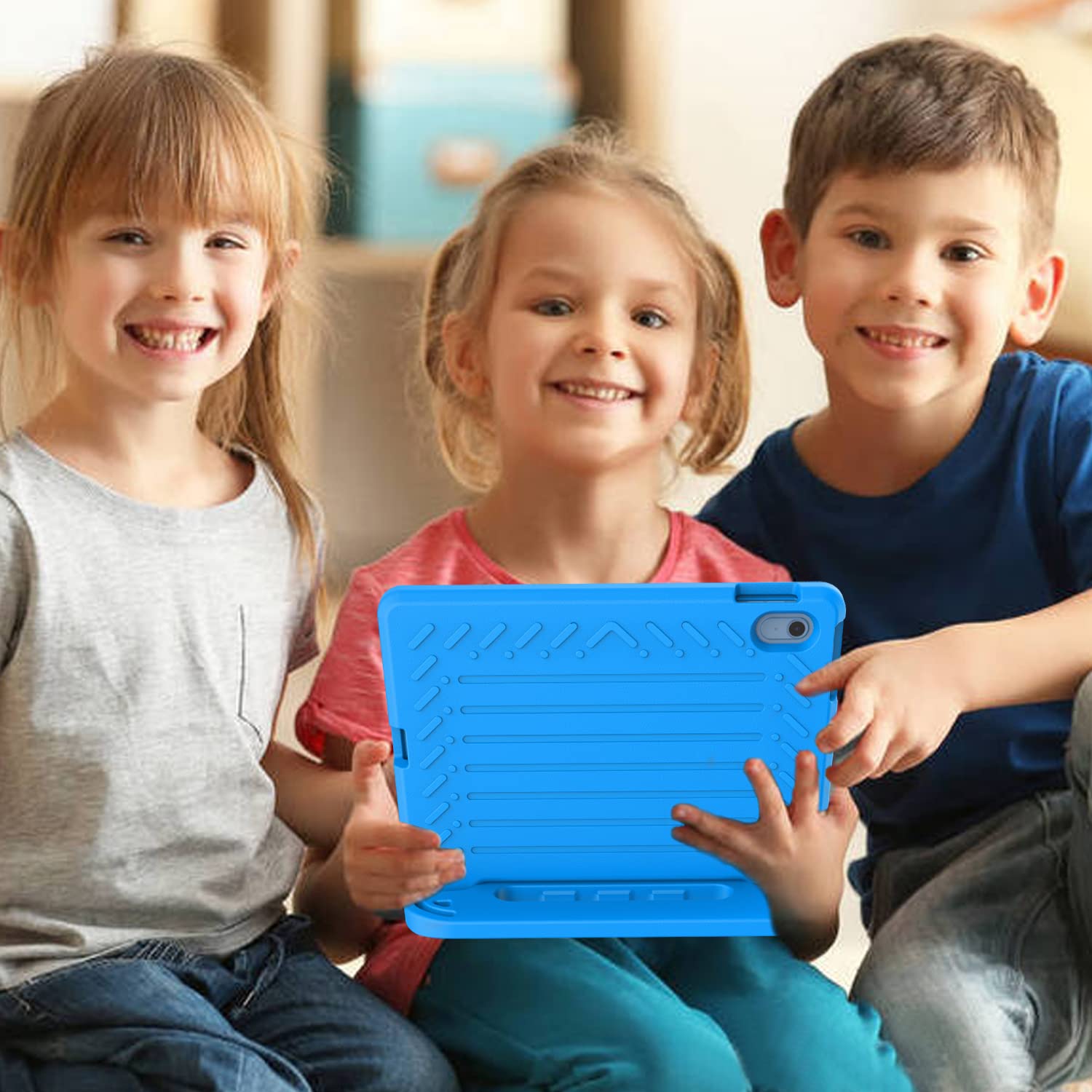 TIRIN Kids Case for New iPad 10th Generation 10.9 inch 2022 - with Built-in Screen Protector, Covertible Durable Lightweight Shockproof Handle Stand Kid-Proof 10.9β iPad 10th Gen Case for Kids, Blue