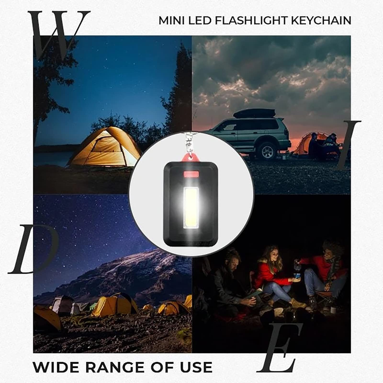 Micozy LED Keychain Flashlights for Mountaineering Camping Lighting, 3W Rugged Mini Pocket Flashlight LED Light (Blue)
