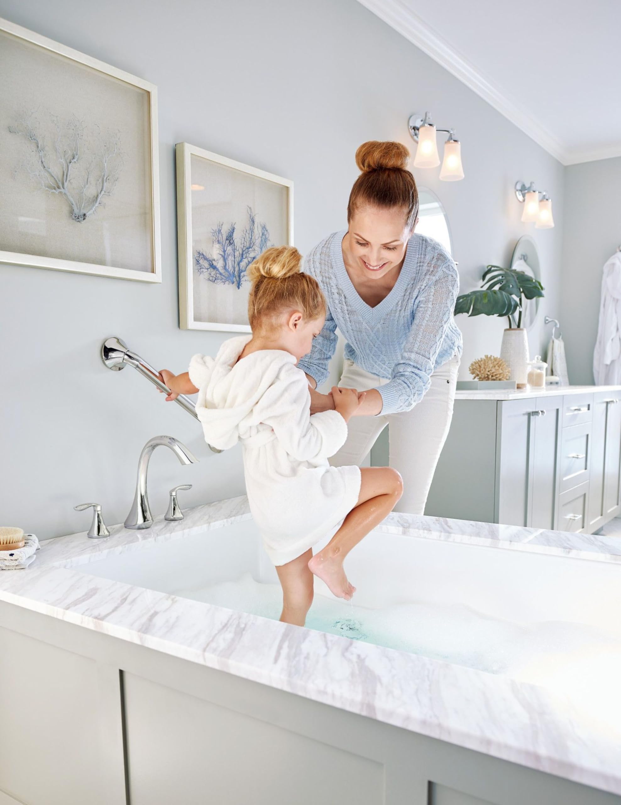 Moen Eva Chrome Two-Handle Deck Mount Roman Tub Faucet Trim Kit, Valve Required, T943
