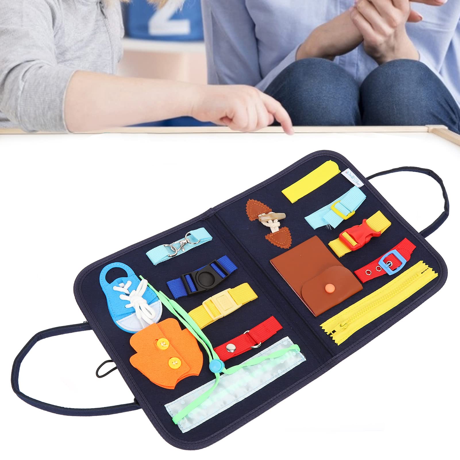 Sensory Activity Blanket, Portable Intelligence Development with Alphabet Sticker Dementia Fidget Toys for Elderly People