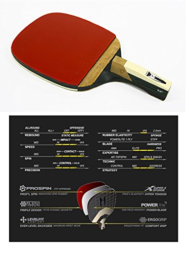 JISAM TRADE Champion XIOM M8.0P Ping Pong Racket Table Tennis Penholder Type for Professional + Key Ring