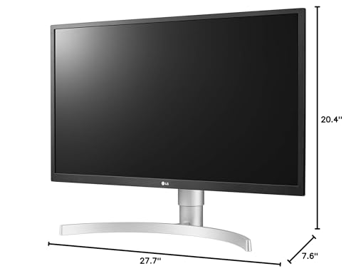 LG 27UL550-W 27-inch 4K UHD (3840 x 2160) UltraFine Computer Monitor, IPS, AMD FreeSync, Tilt/Height/Pivot Adjustable Stand, HDR10, HDMI, DisplayPort, Black Stabilizer, White