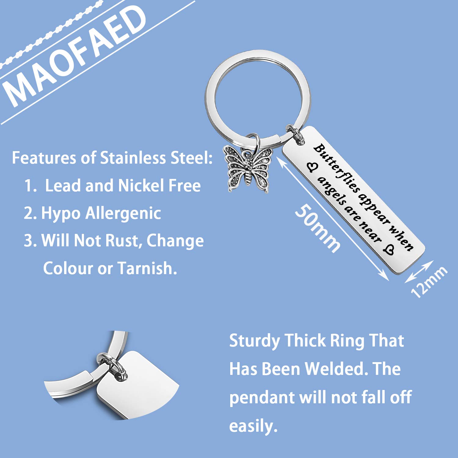 MAOFAED Butterfly Gift Butterfly Memorial Gift Butterfly Lover Gift Butterflies Appear When Angels are Near