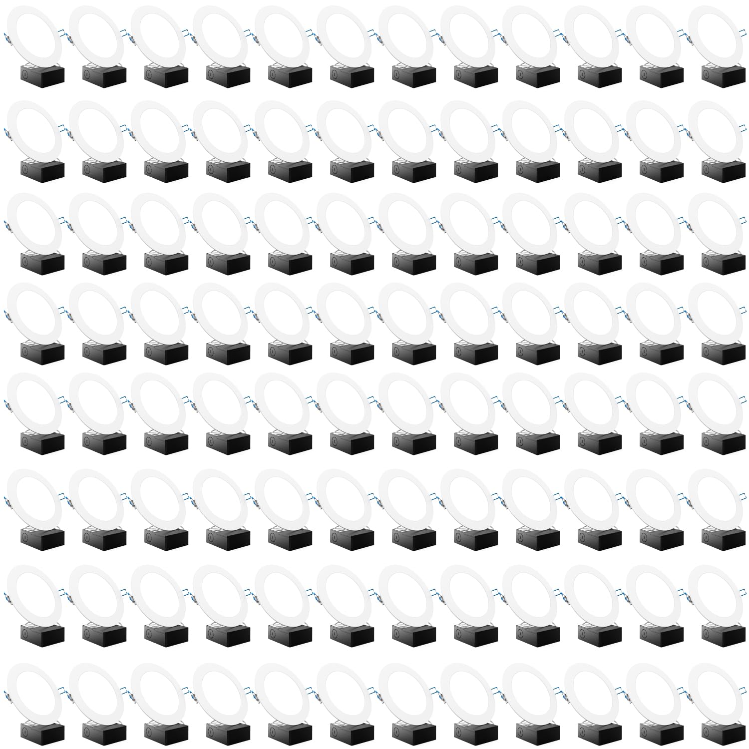 Sunco 96 Pack 6 Inch Ultra Thin LED Recessed Ceiling Lights Slim, 3000K Warm White, Dimmable 14W, Damp Rated, Canless Wafer Thin with Junction Box