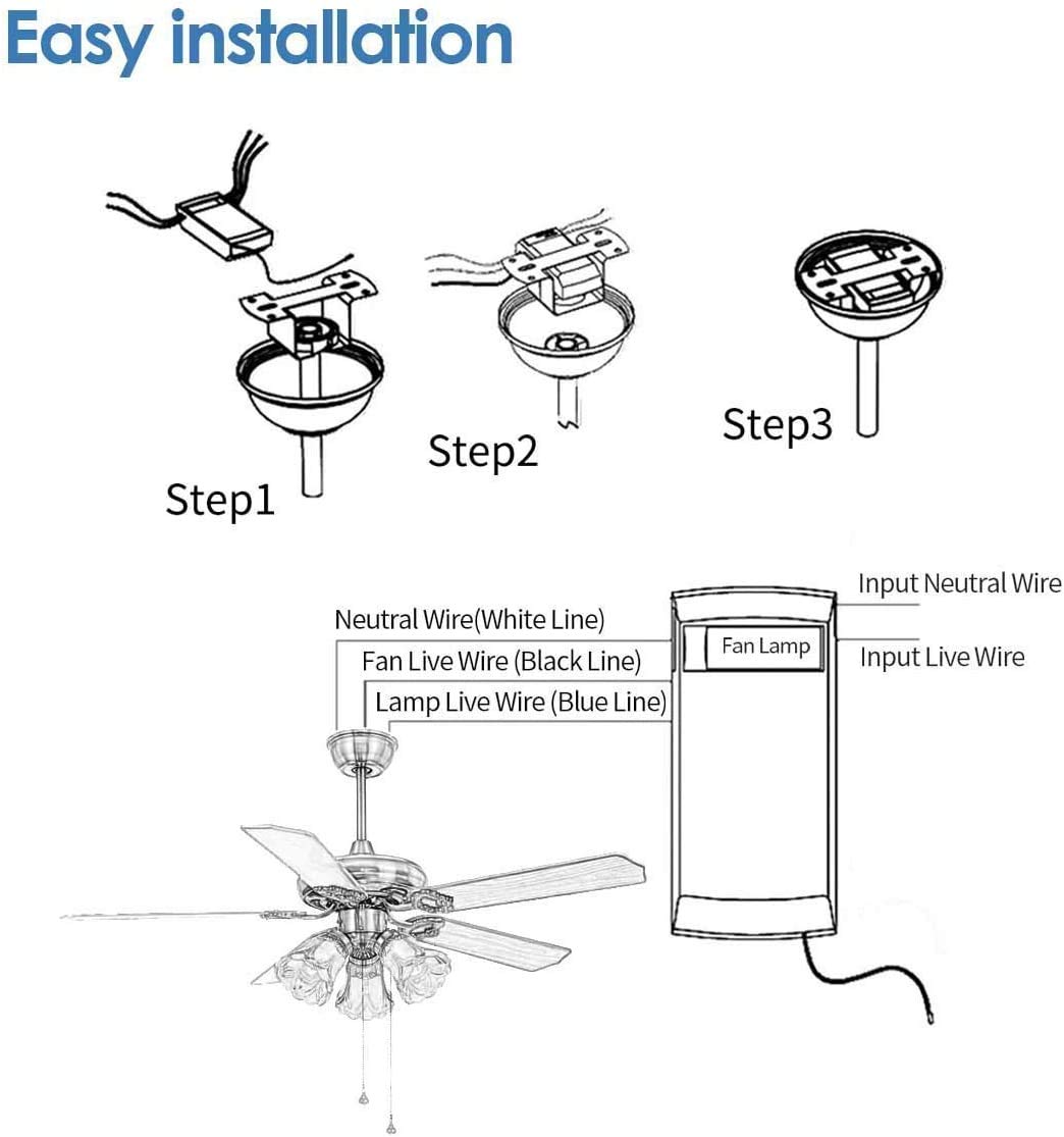 Lighting Groups 42" Retractable Ceiling Fans with LED Light Remote Control 4 Invisible Clear ABS Blades Livingroom Diningroom Fan Chandelier Indoor Ceiling Light Kits with Fans (Brown)