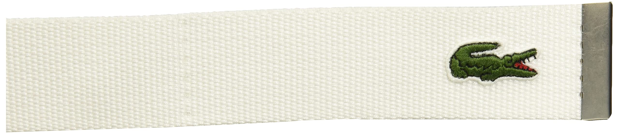 Lacoste Men's MEN'S CLASSIC L.12.12 WOVEN STRAP BELT Accessory, -bright white, 39 IN