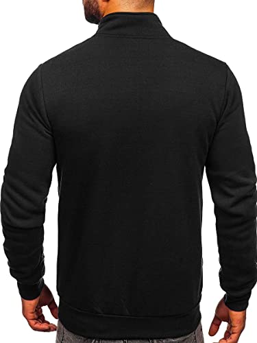 Men's Full Zip Up Active Track Jacket Zipper Mock Neck Sweatshirts Casual Long Sleeve Top with Pocket