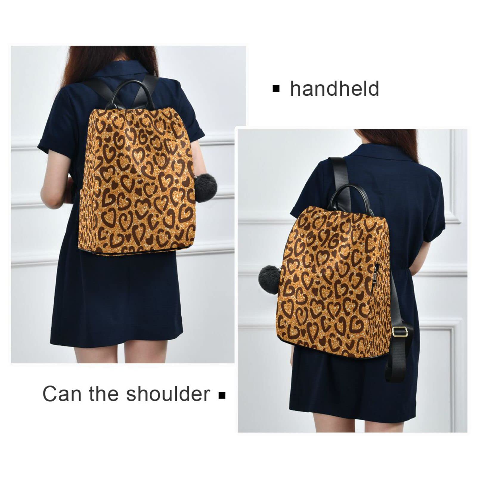 senya Women's Fashion Backpack Purses Handbags Brown Leopard Shoulder Bag Travel bag