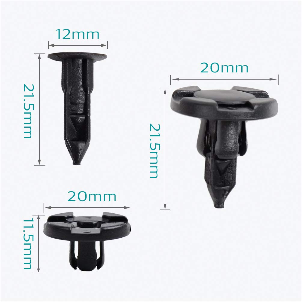 Lantee 50 Pcs Universal Fender Push Type Retainer Clips Fit for Nissan & Infiniti 01553-09321, 01553-2DR9A, Fit for Chrysler & Dodge MR328954