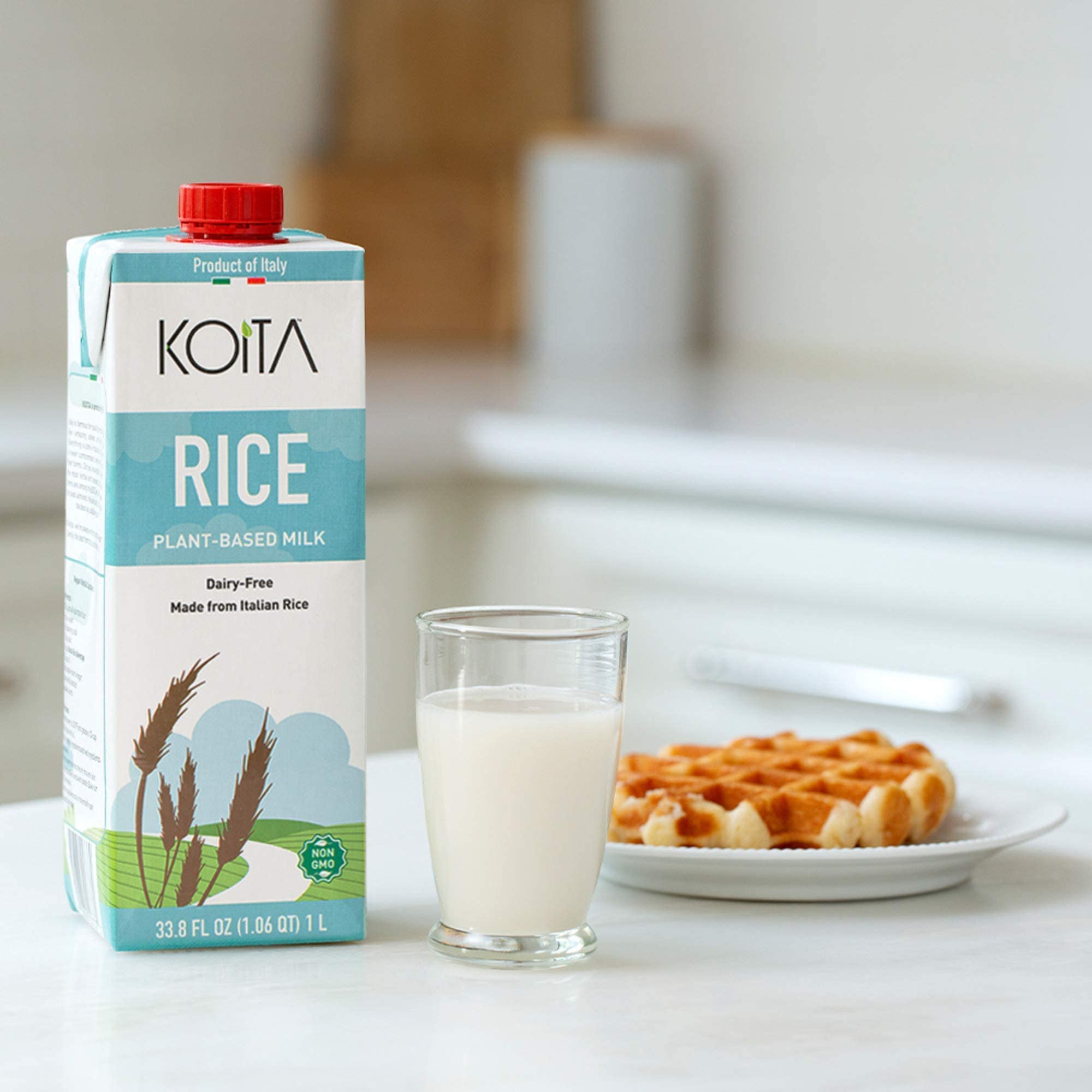 Koita Italian Rice Milk, Non Dairy, Plant-Based, Non GMO, Vegan, Shelf Stable 1L (6-pack)