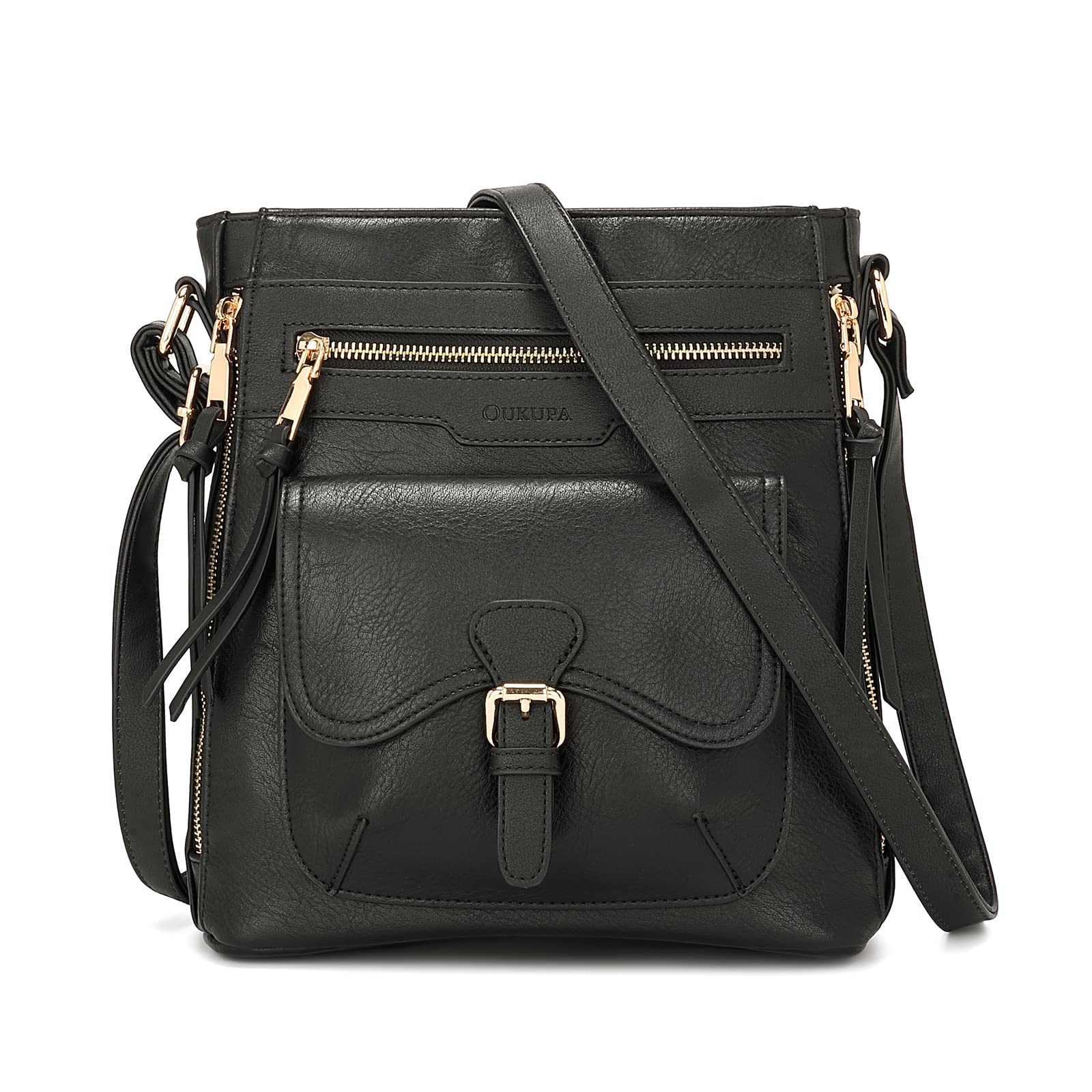 RICH LEAF Women Crossbody Bag Shoulder Handbags Purse Long Over Strap Tassel Multiple Pockets Lightweight Black