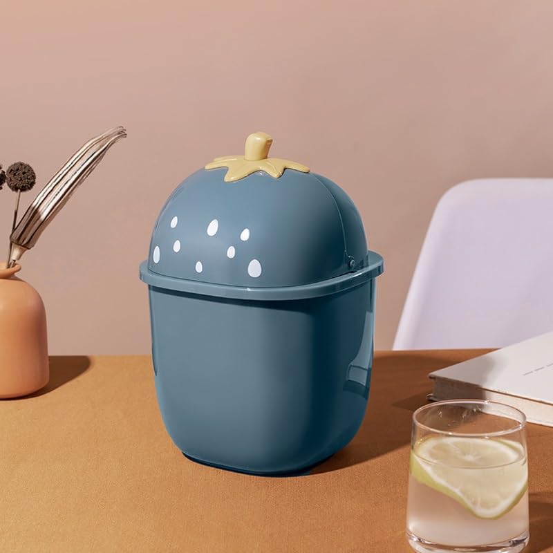 LHLLHL Desktop Trash Can Mini Household Small Trash Bin with Lid Dormitory Bedroom Storage Bin Trash Bin