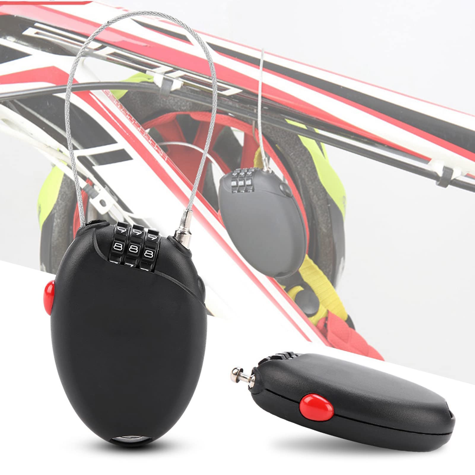 Retractable Cable Locks for Luggage, 3 Digit Combination Padlock Lock Adjustable Steel Security Wire Combo Password Baggage Locks Bike Travel Ski Snowboard Stroller Backpacks Cycling Helmets Suitcase