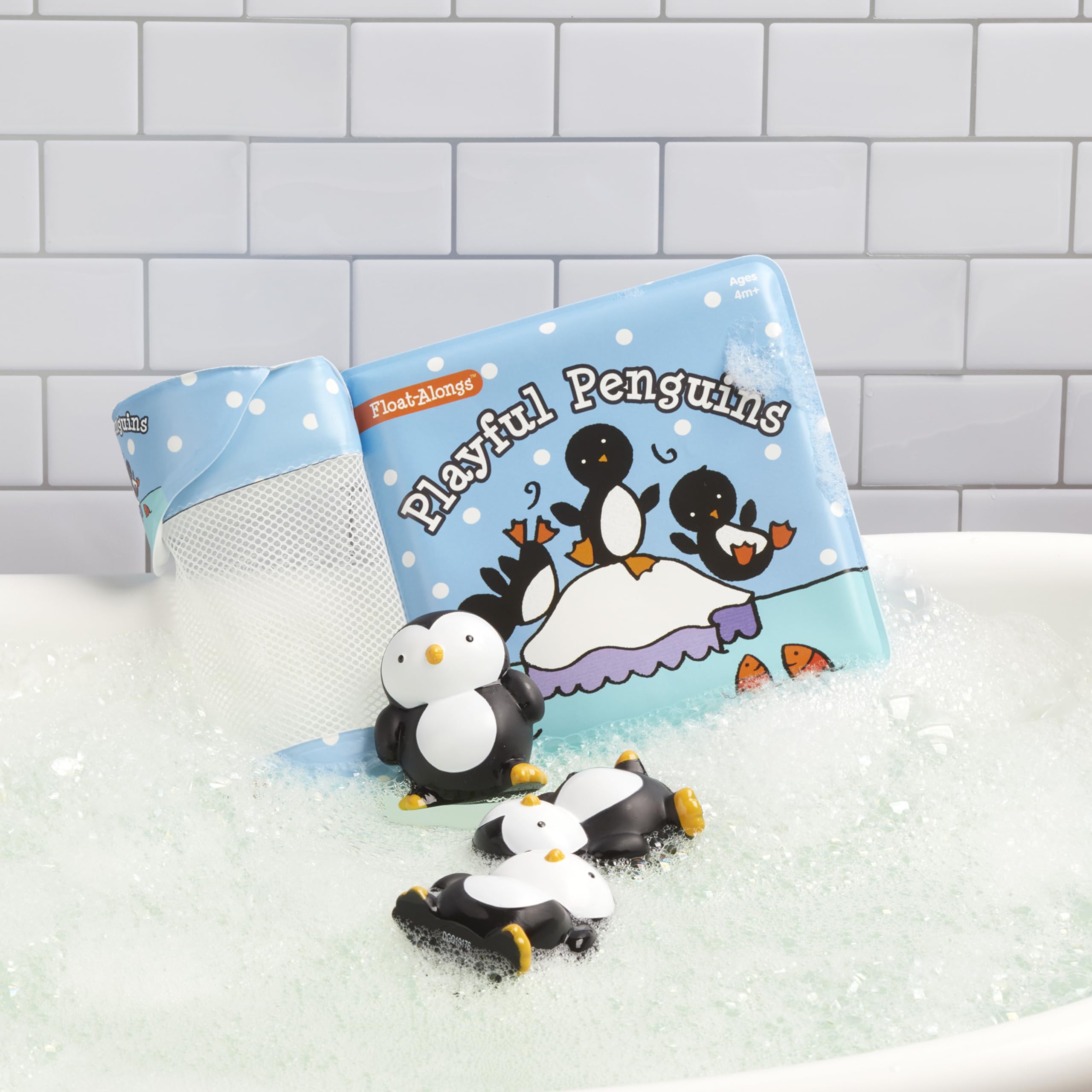 Melissa & Doug Childrenâ€s Book - Float-Alongs: Playful Penguins (Bath Book + 3 Floating Penguin Toys), Small, Multi