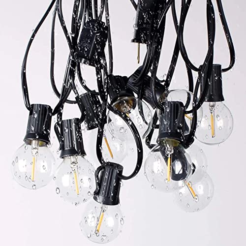 Skeerei Outdoor String Lights Waterproof Patio Lights 200FT with 100+4 Shatterproof G40 LED Edison Lights,Outdoor Hanging Lights for Party Backyard Gazebo Pegola Cafe, 2Pack x 100ft