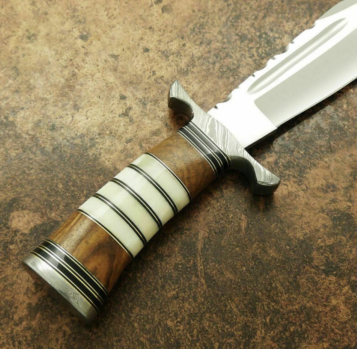 PSK05 - 13 Inches Custom Handmade D2 Steel Hunting BOWIE Knife With Leather Sheath GIFT