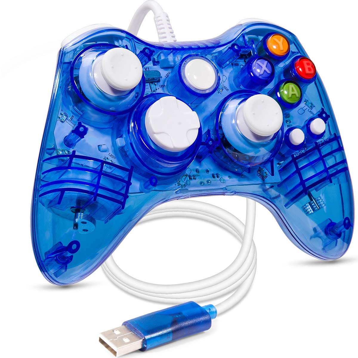 LUXMO PREMIUM Wired Xbox 360 Controller,USB xbox360 Wired Controller Gaming Controller Gamepad Joystick for Microsoft Xbox 360,Xbox 360 Slim,PC Windows(Windows 10/8.1/8/7)
