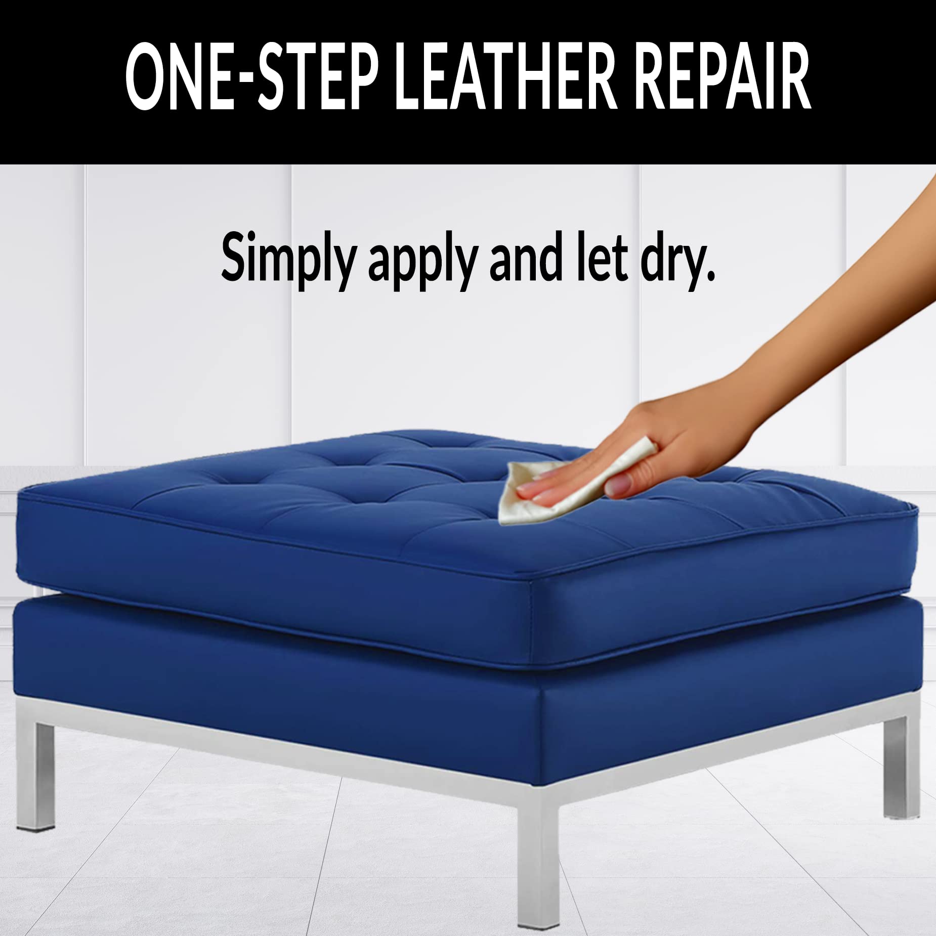 Leather Repair Color Restorer - White Ivory - Furniture, Car Seat, Couch, Vinyl, Bag & Shoes - 4 oz.