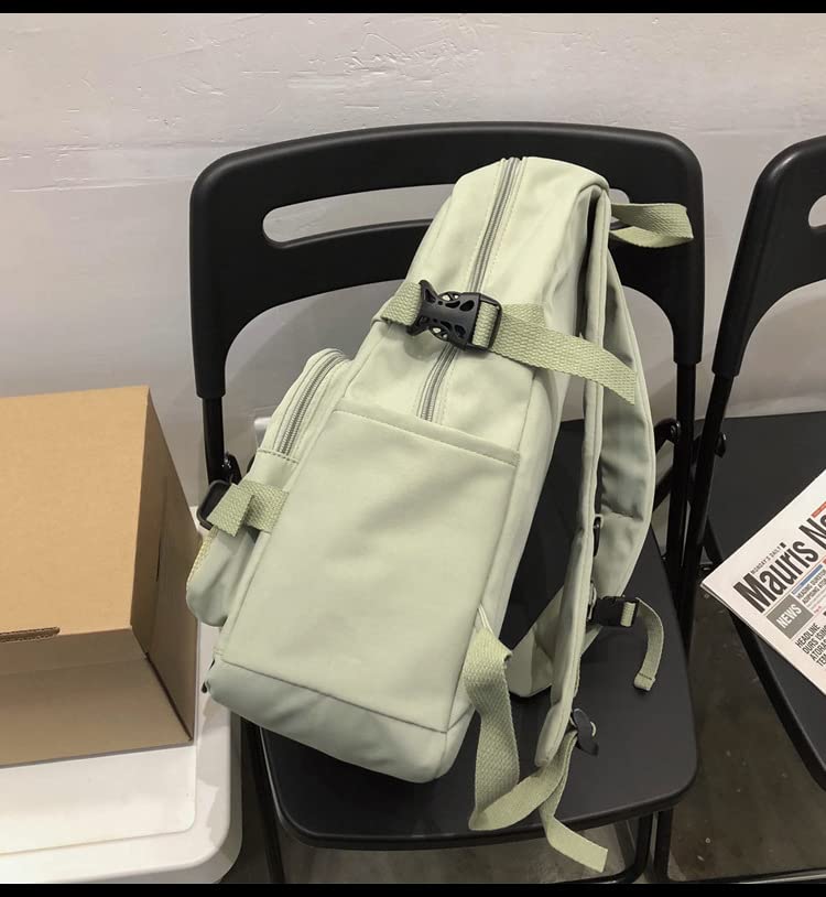 New Women's Backpack with Cute Pendant, Student Schoolbag, Travel Backpack for Boys and Girls College Style Backpack (Green)
